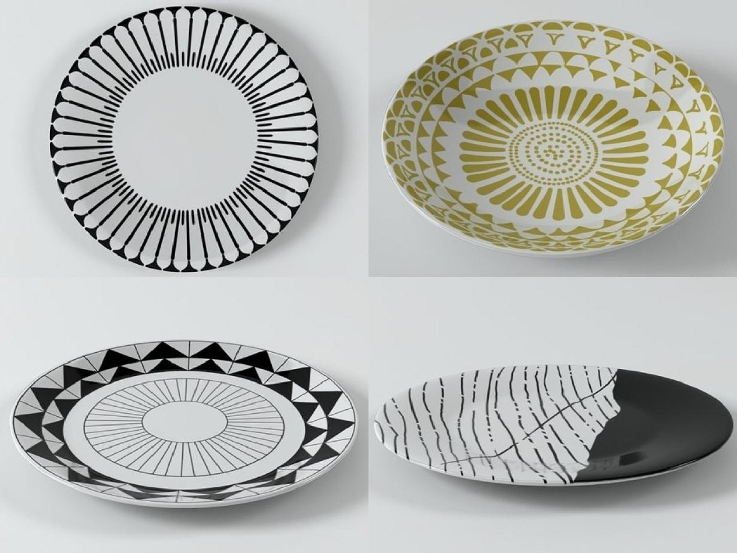 12 Plates 3D Model - TurboSquid 1180394