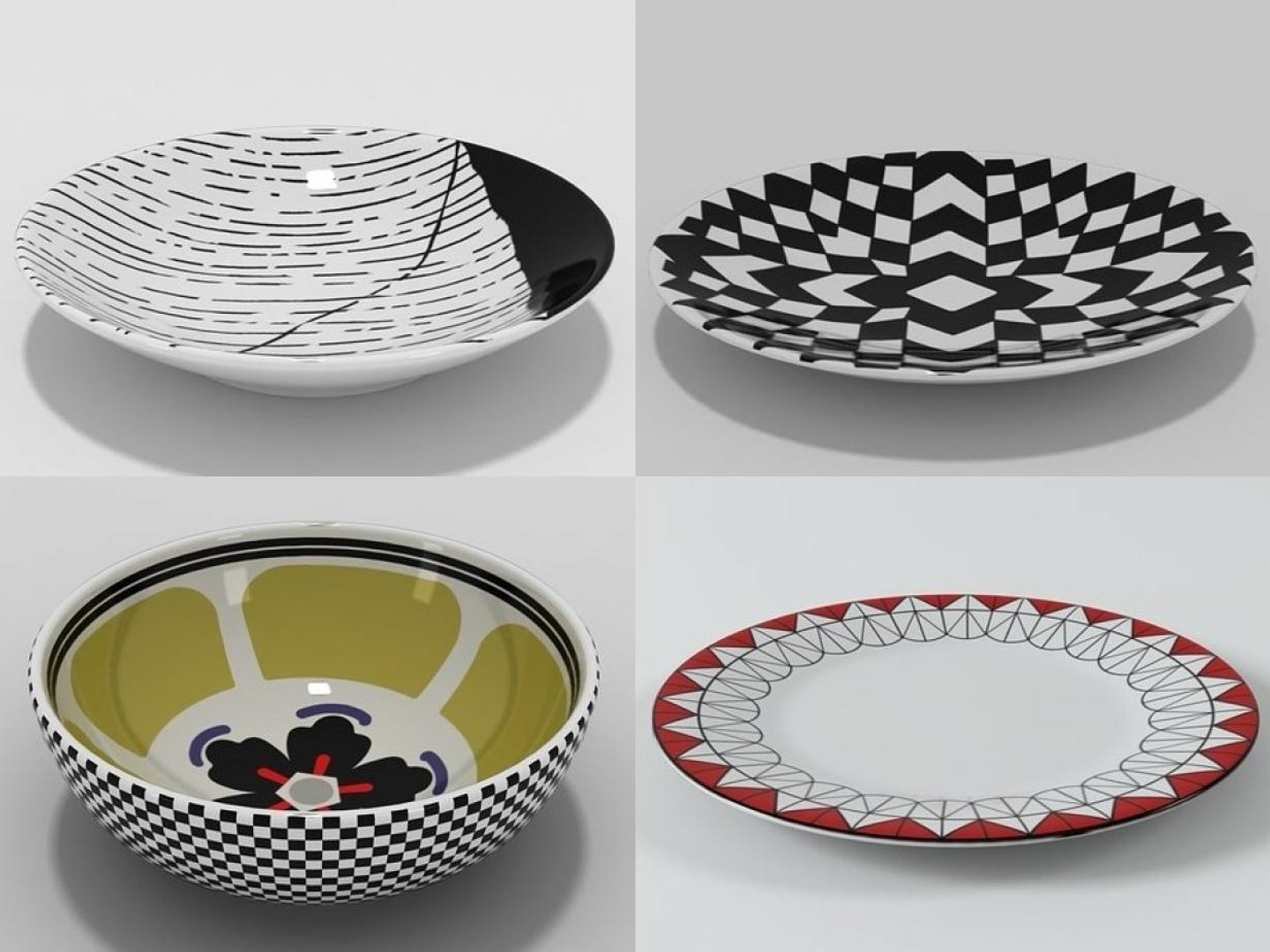 12 Plates 3D Model - TurboSquid 1180394