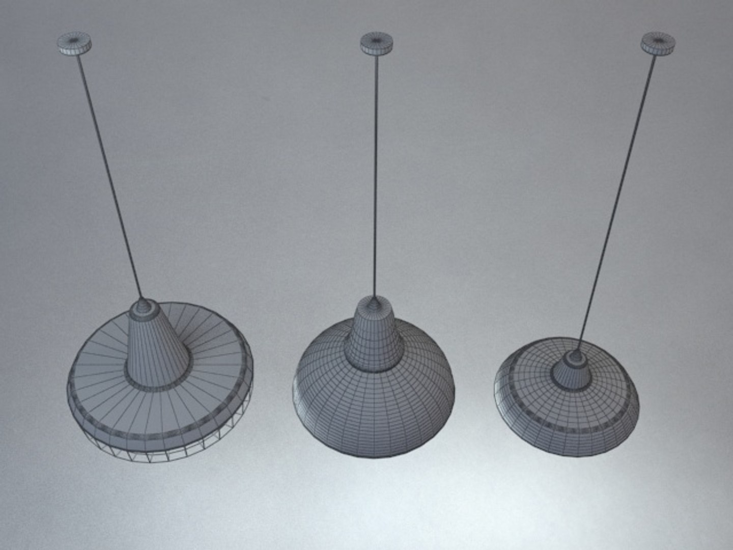 3d Industrial Pendant Lights Model