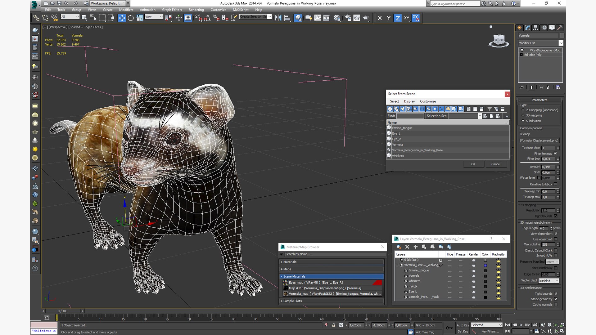 Vormela Peregusna In Walking Pose 3D Model - TurboSquid 2209135