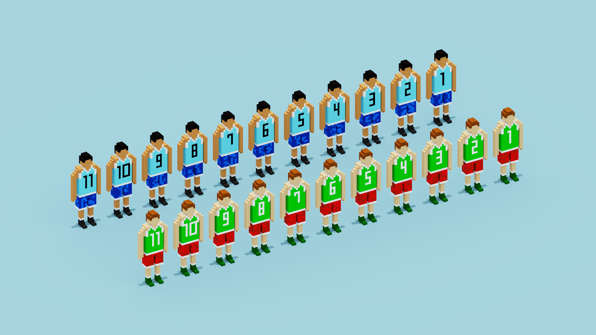 Voxel Basketball Players 3D - TurboSquid 2064528