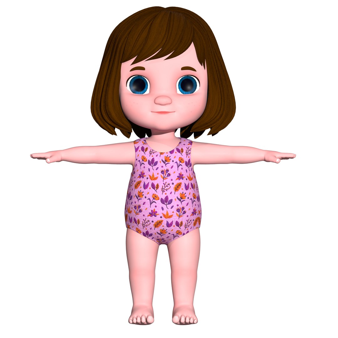 3D Girl Baby Cartoon - TurboSquid 1608135