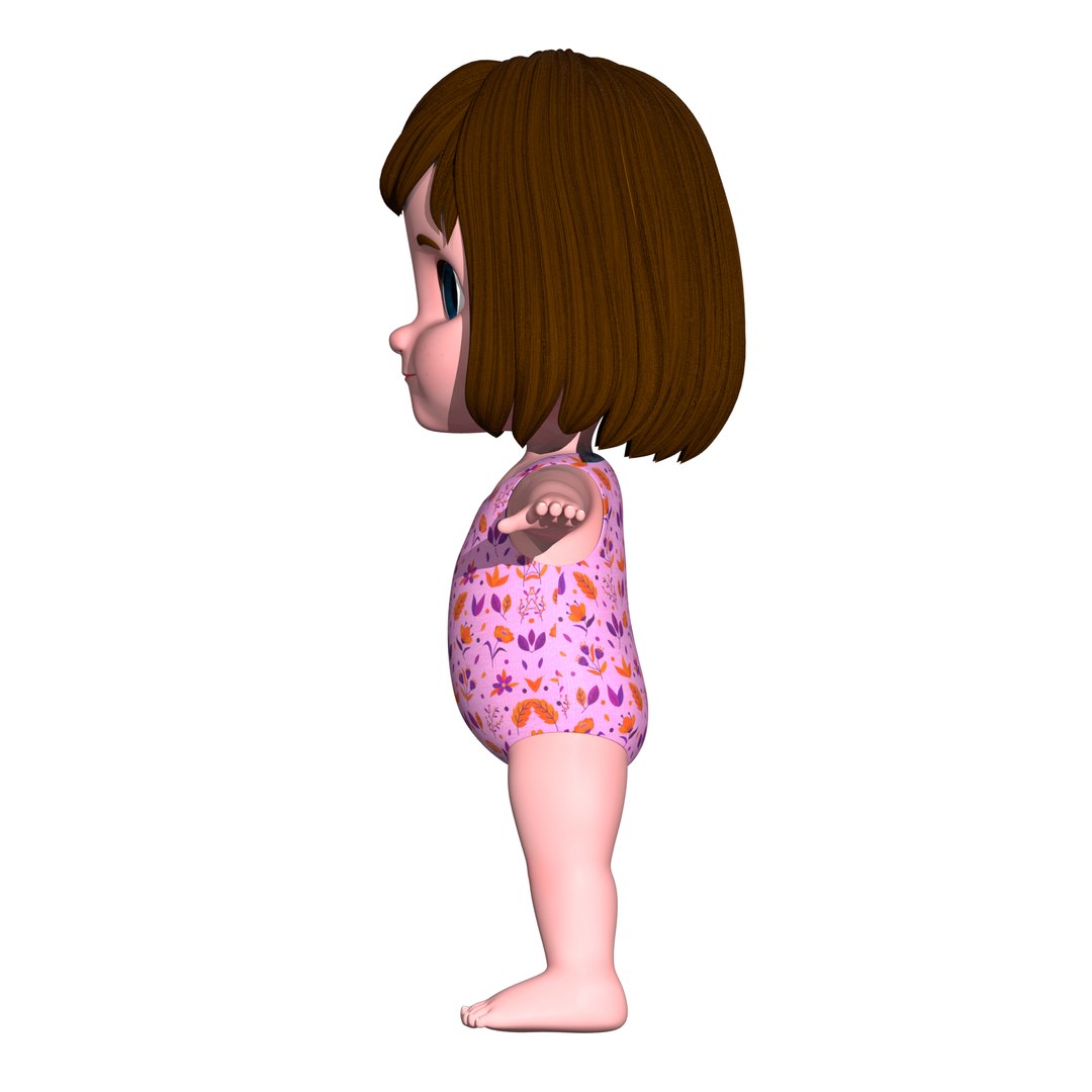 3D Girl Baby Cartoon - TurboSquid 1608135