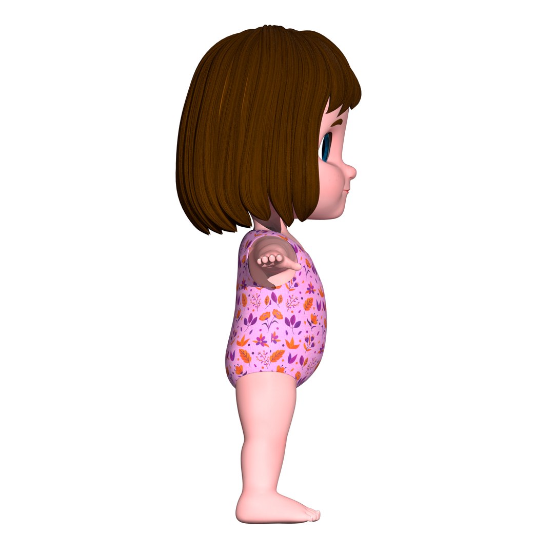 3D Girl Baby Cartoon - TurboSquid 1608135