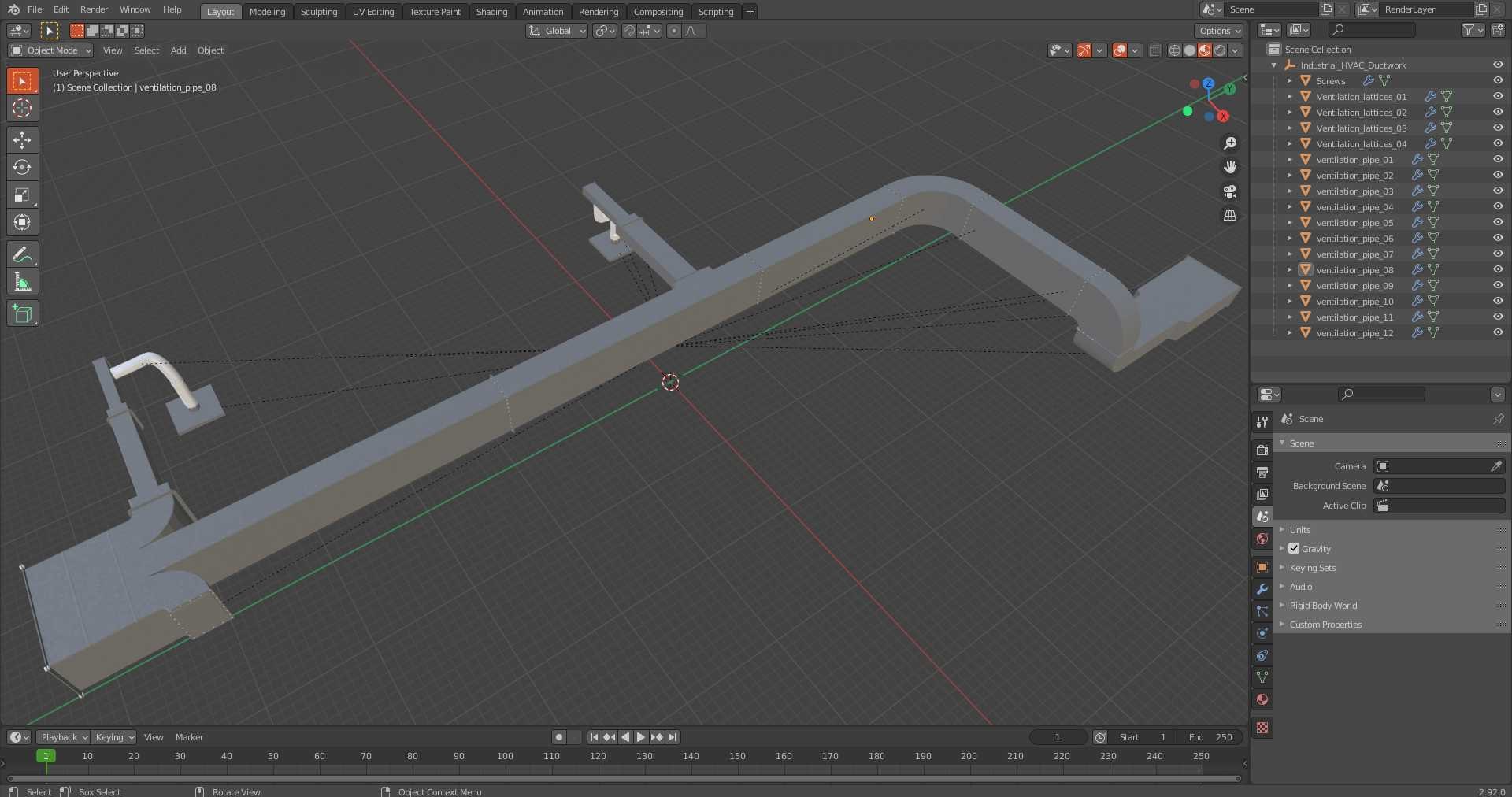 Industrial HVAC Ductwork 3D Model - TurboSquid 2265150