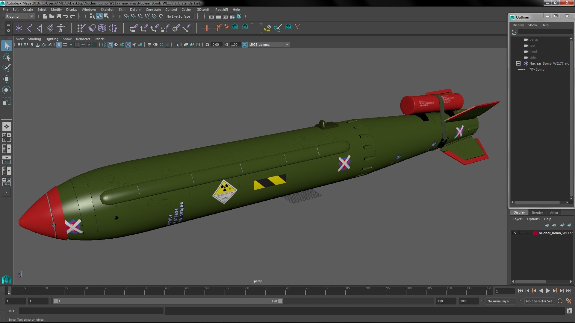 3D Nuclear Bomb WE177 model - TurboSquid 2112766
