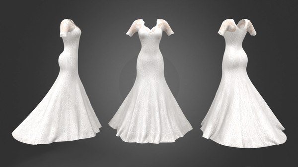 3D Celebrity Bridal Gown model - TurboSquid 1816865