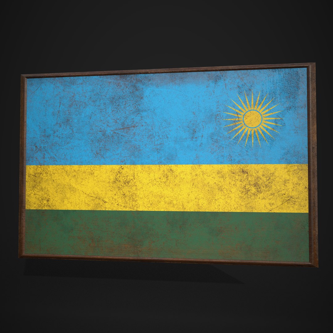 Old Picture Frame With Rwanda Flag - Game Ready PBR Low-poly 3D Model ...