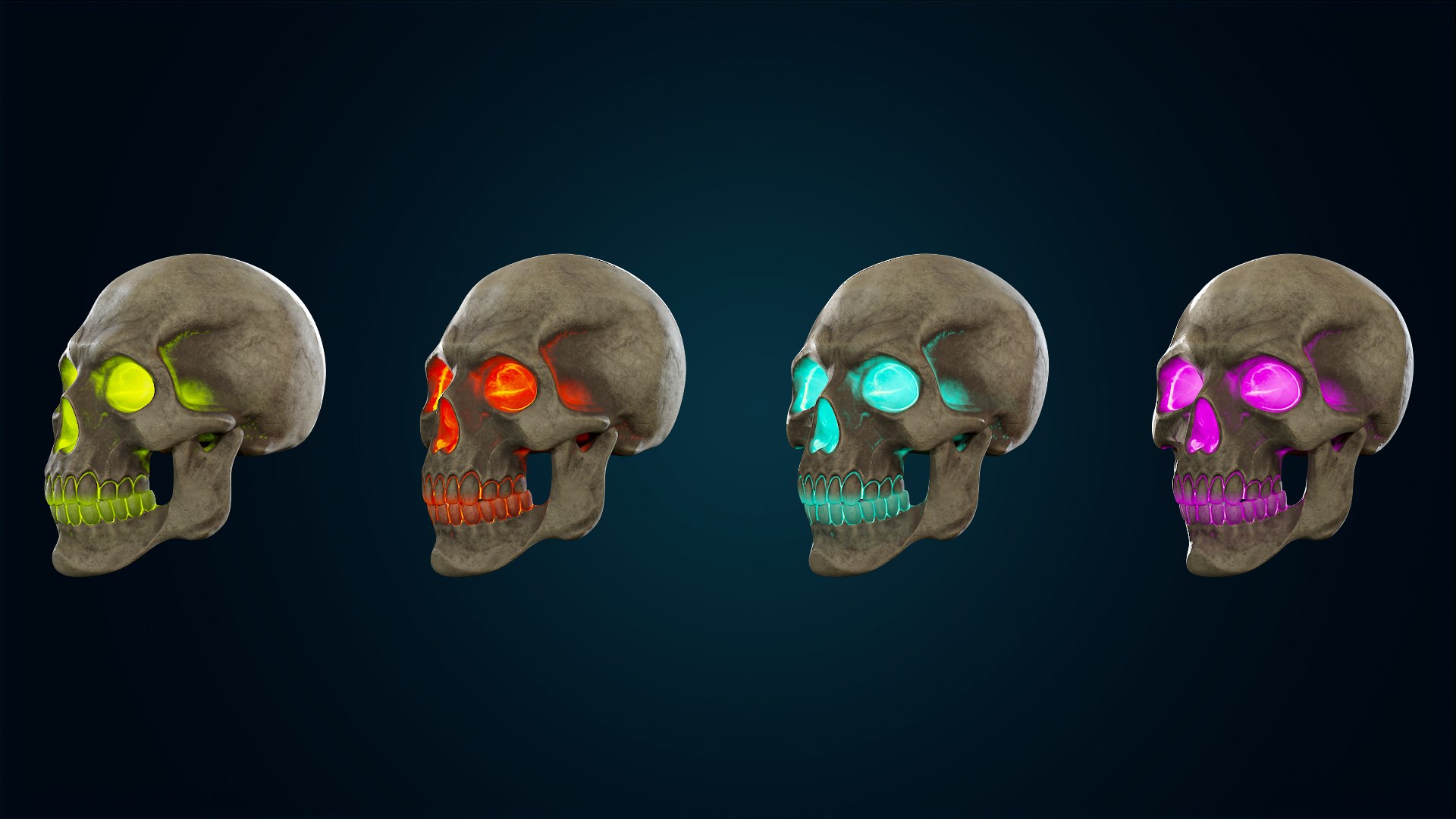 3D 3D Human Skeleton Skull - Default - Lowpoly - Game Ready model ...