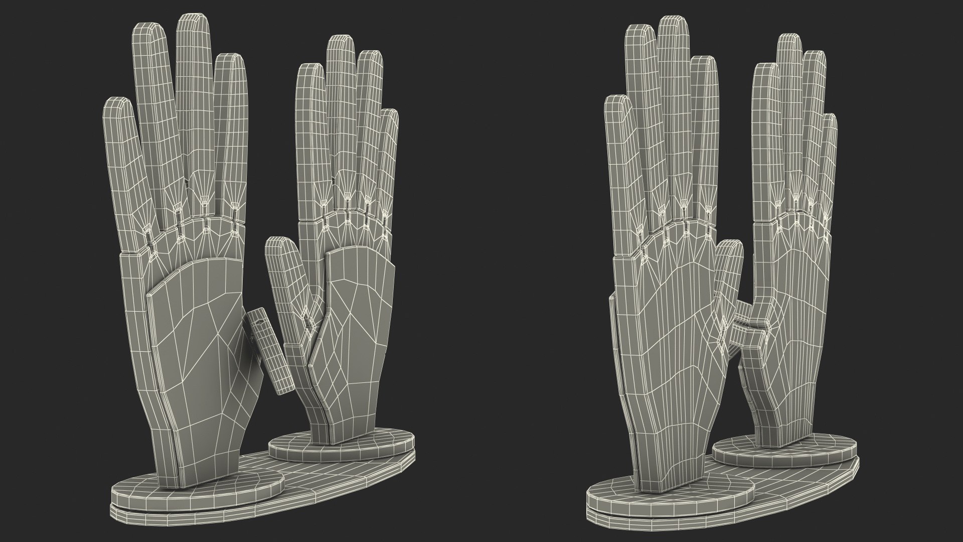 Counting Hands Four Fingers Up 3D model - TurboSquid 1818374