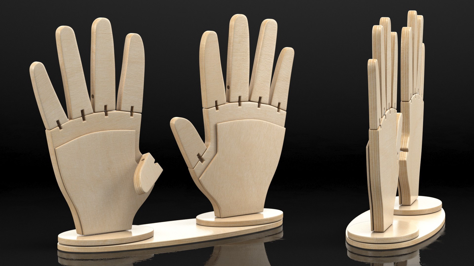 Counting Hands Four Fingers Up 3D Model - TurboSquid 1818374