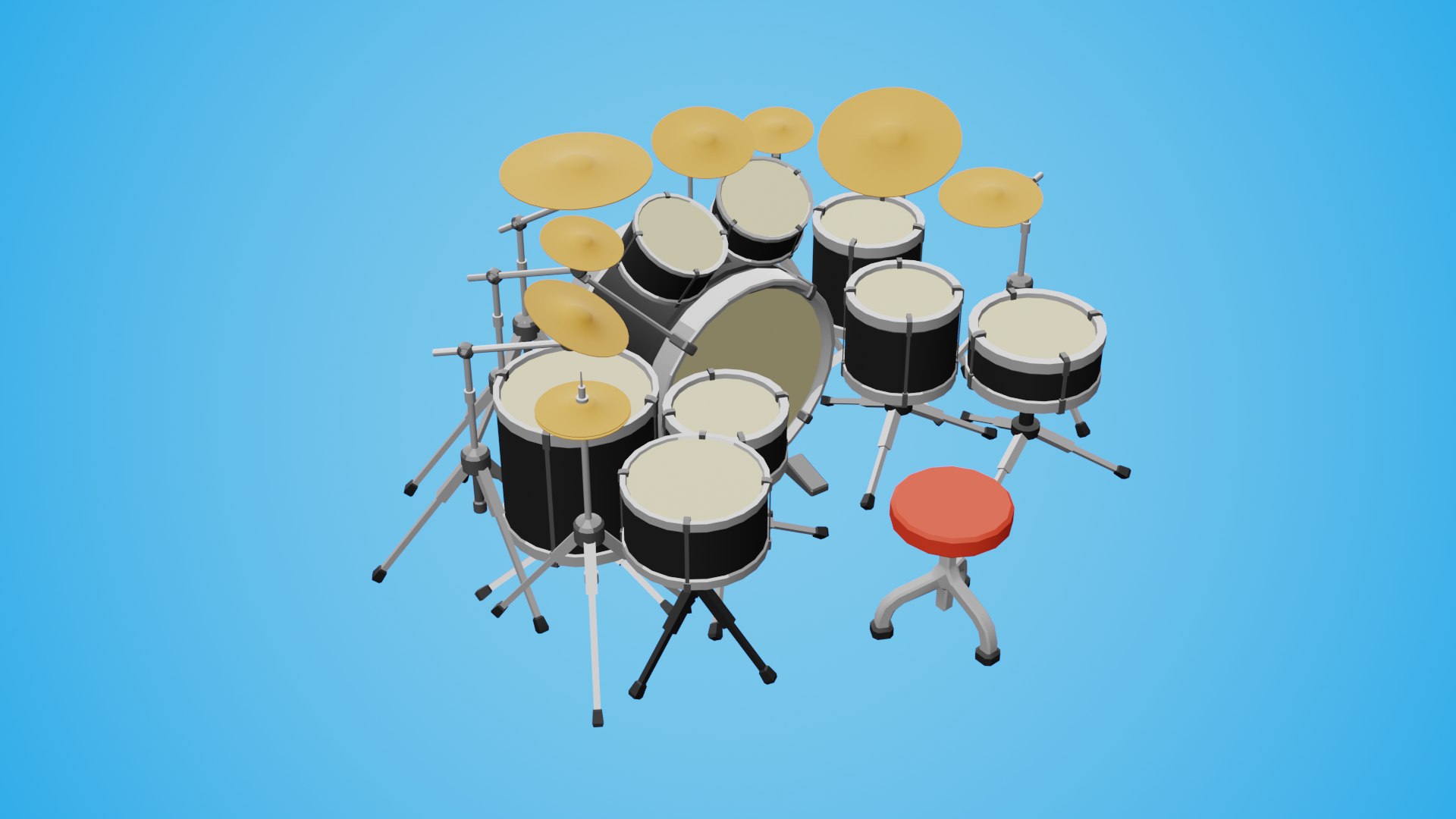3D Low Poly Drum 3 Model - TurboSquid 1918556