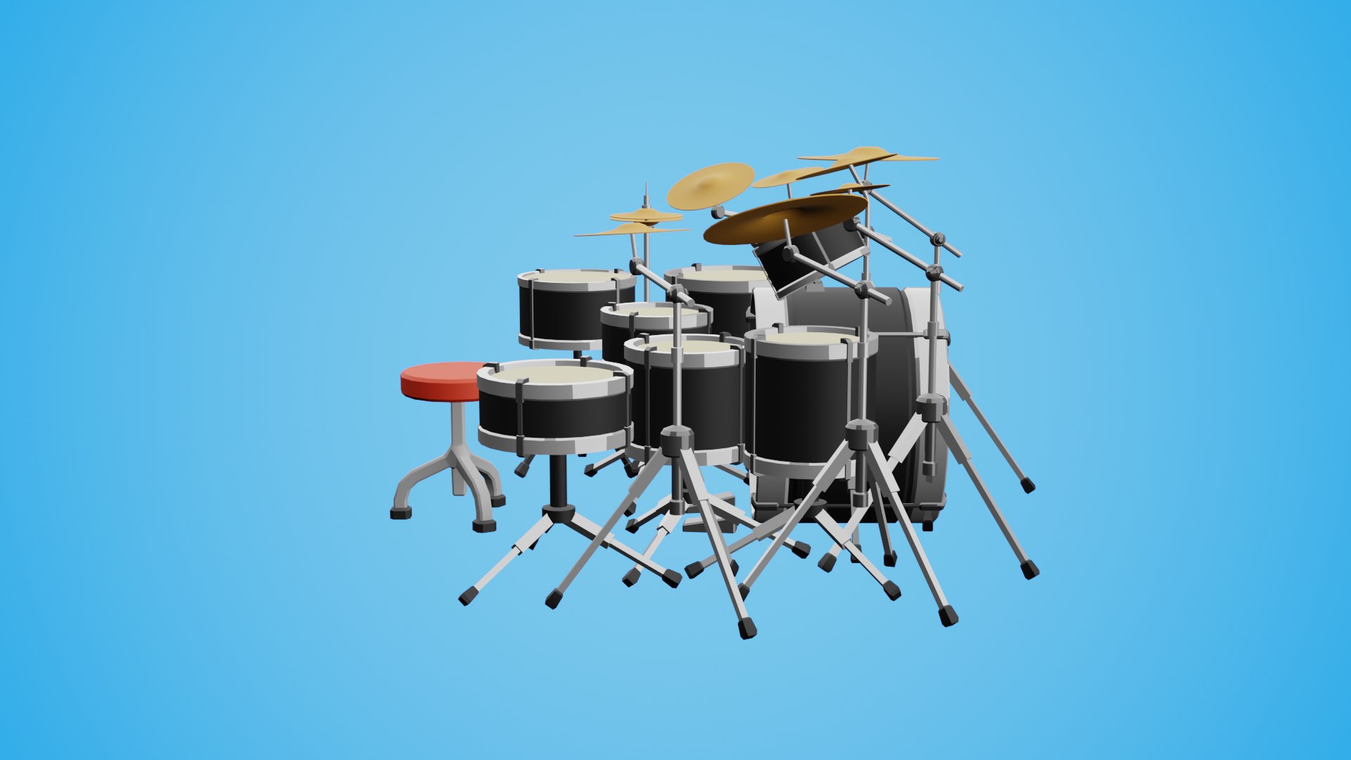 3D Low Poly Drum 3 Model - TurboSquid 1918556