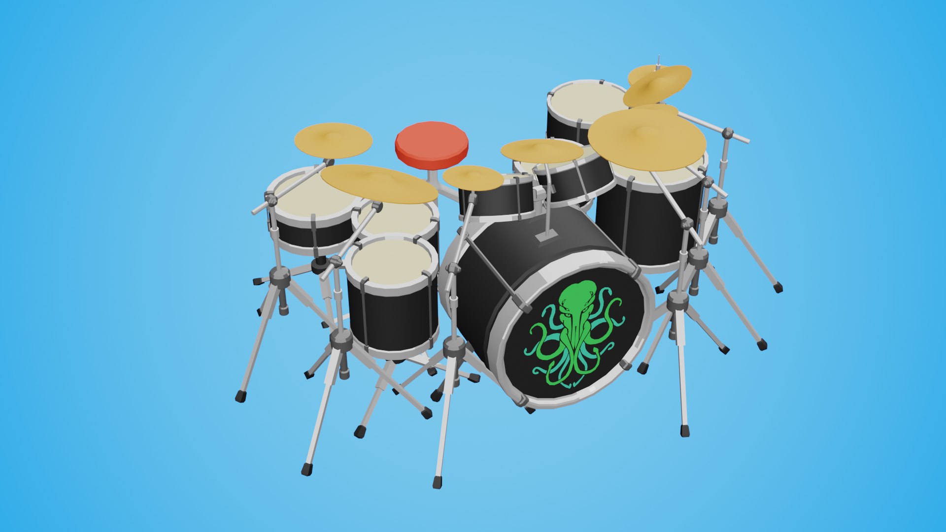 3D Low Poly Drum 3 Model - TurboSquid 1918556