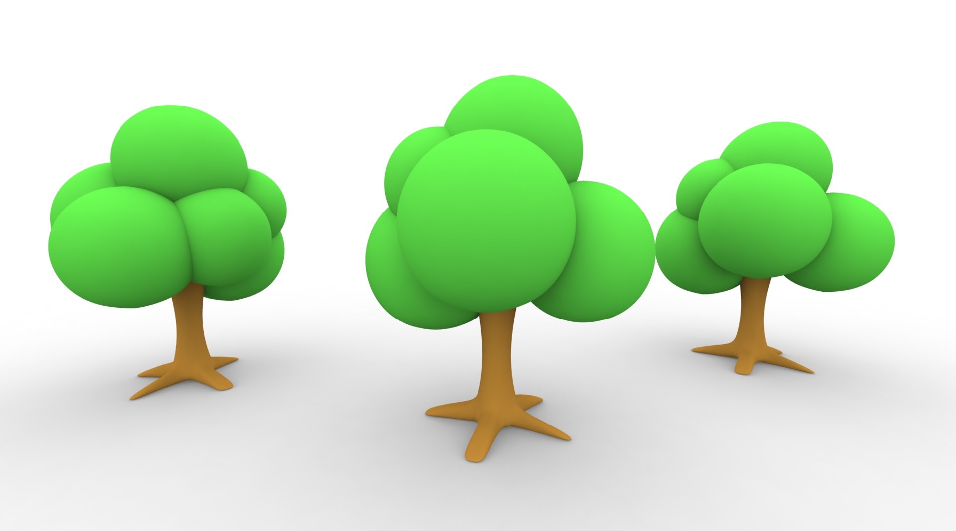 3d simple cartoon tree model