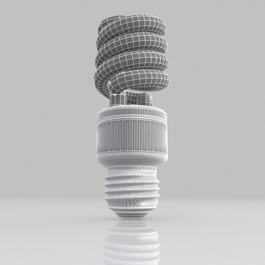 3d Energy Saving Light Bulb Model