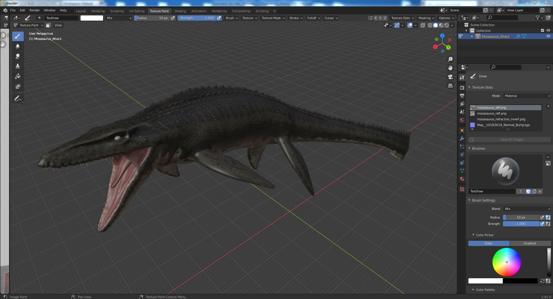 3D Mosasaurus Attack - TurboSquid 1918617