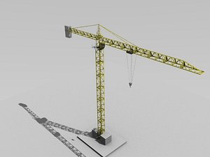 3d tower construction crane model