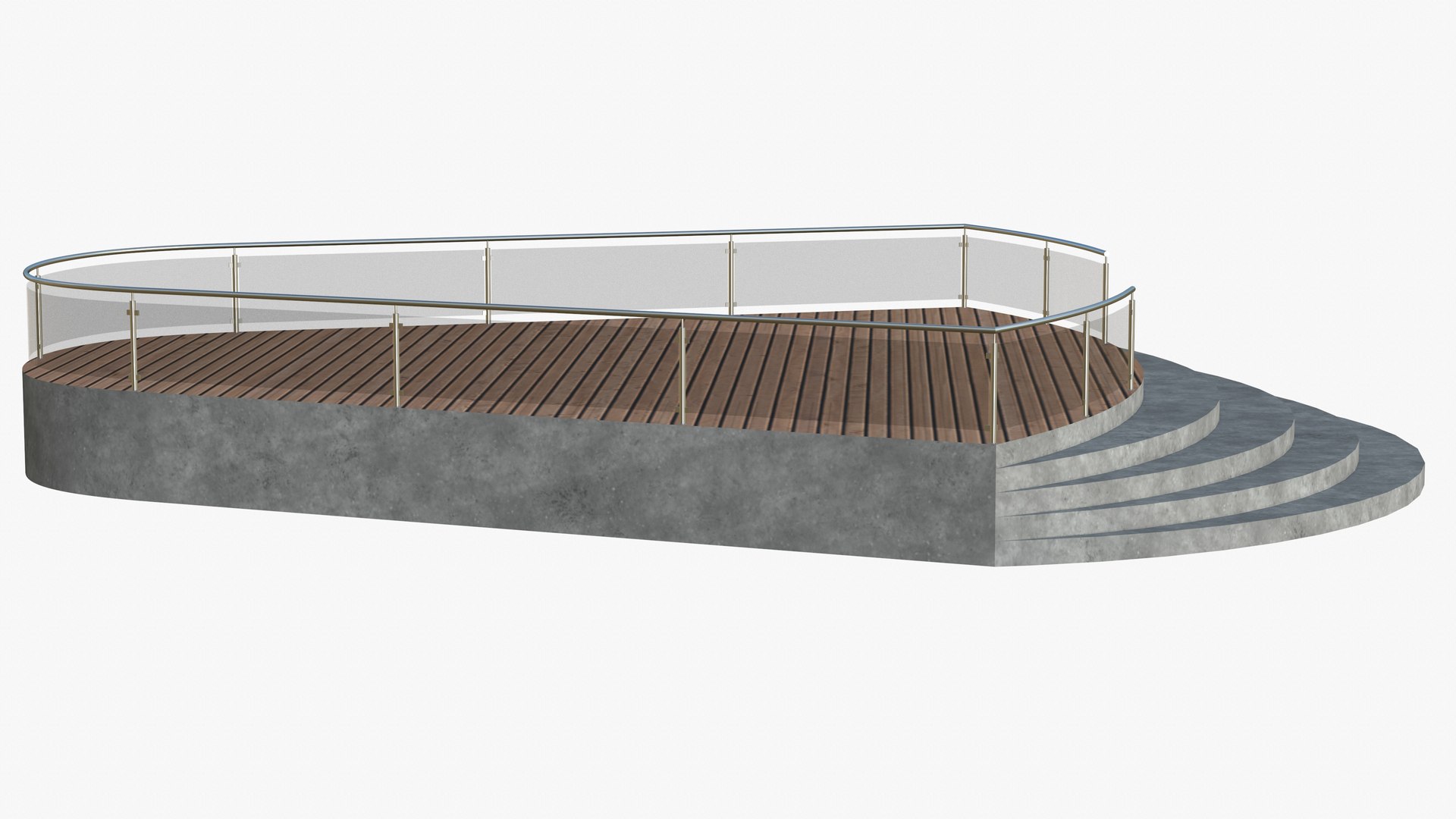 Outdoor Platform Guardrail 3D - TurboSquid 1895276