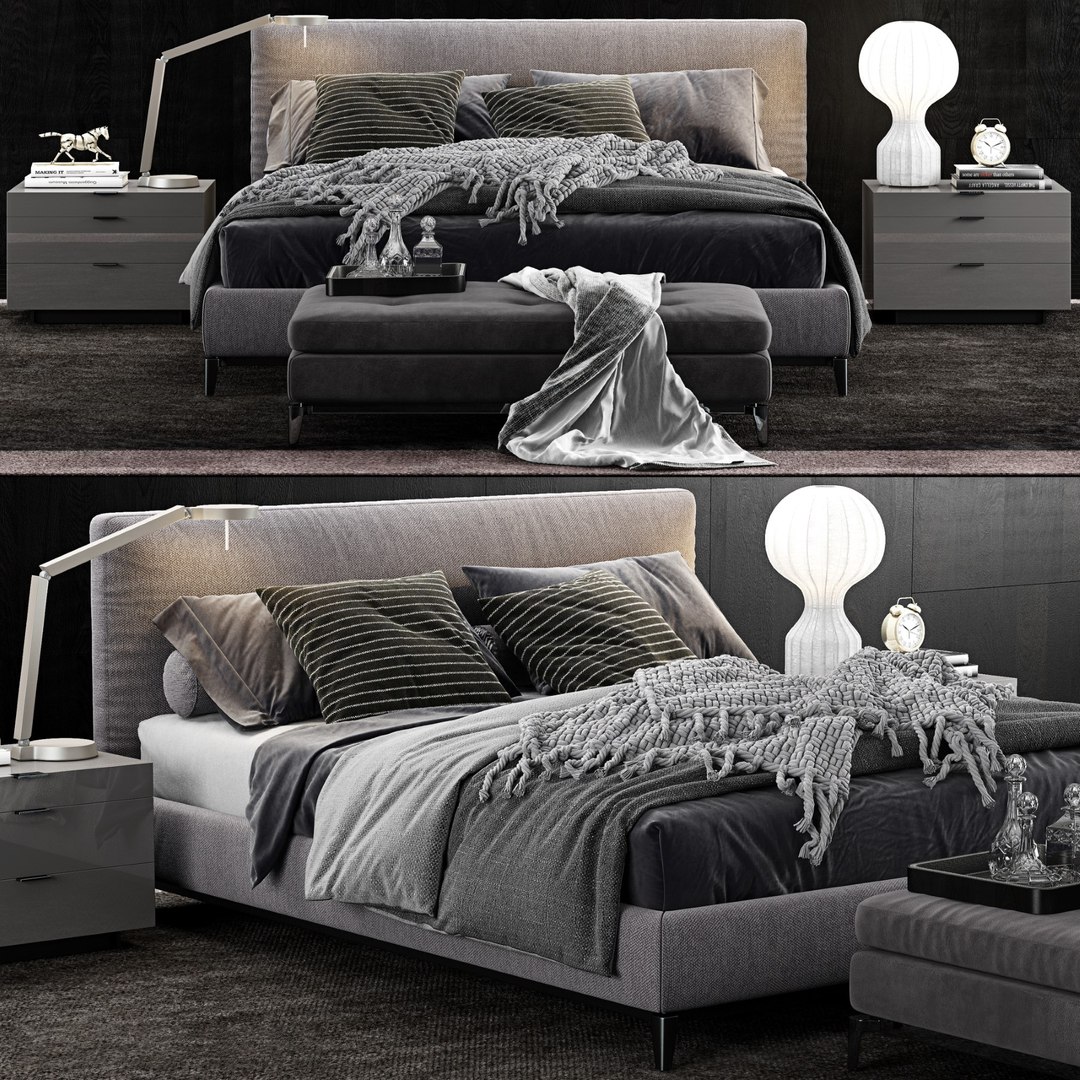 3D Minotti Andersen Bed - TurboSquid 1592063