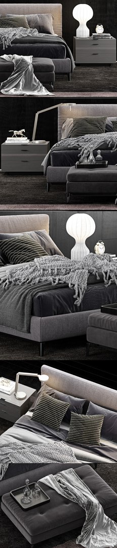 3D Minotti Andersen Bed - TurboSquid 1592063