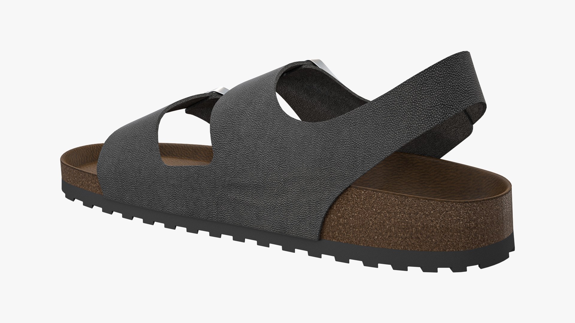Backstrap Sandals Grey Leather 3D model - TurboSquid 2154502