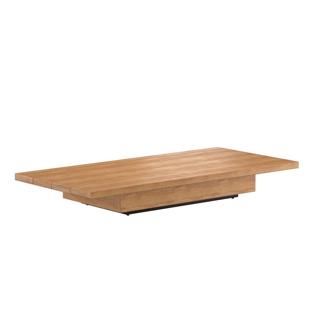 3D Model CORTONA TEAK RECTANGULAR COFFEE TABLE - TurboSquid 2059425