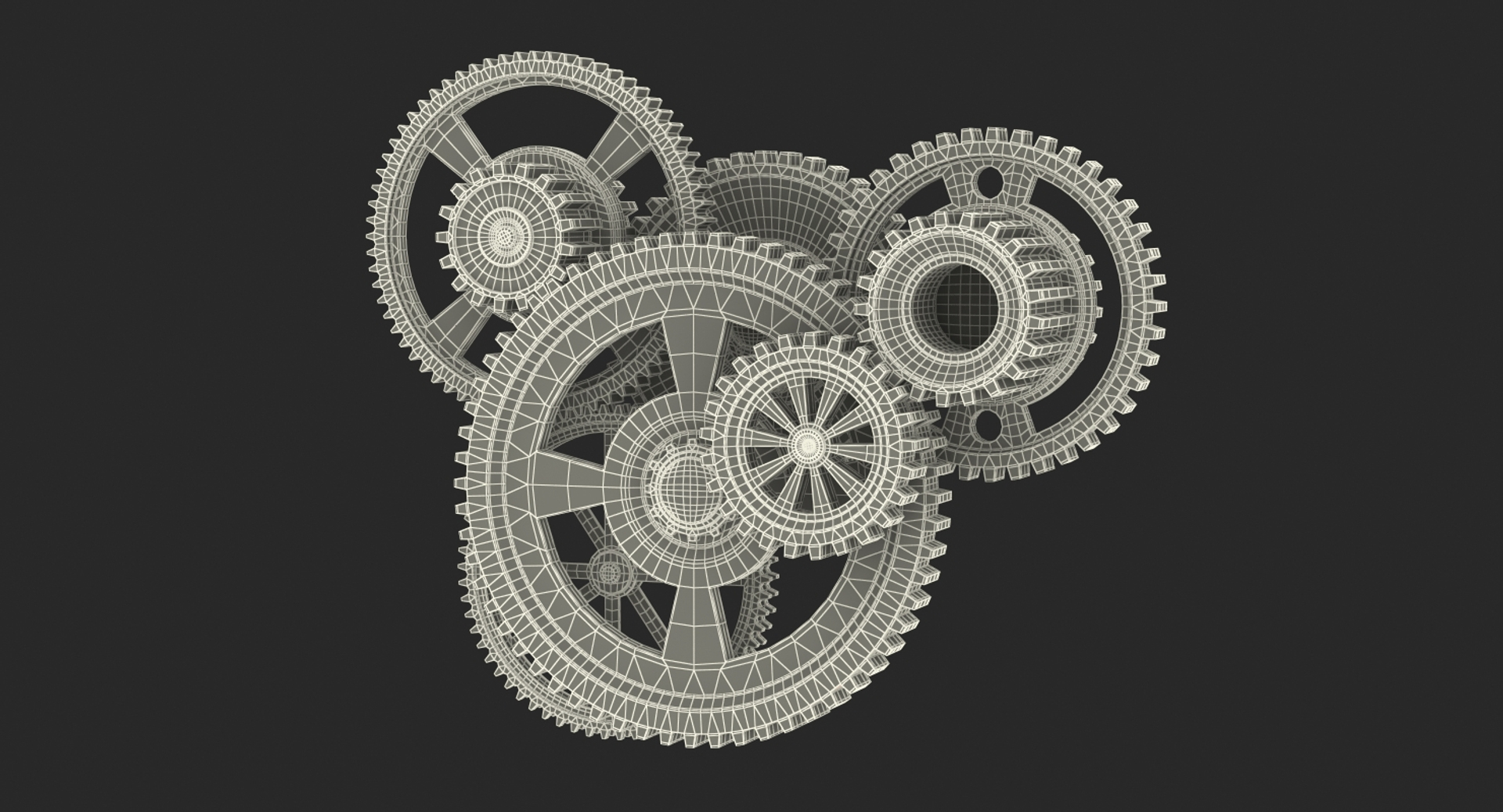 Abstract Gear Mechanism Brass Model - TurboSquid 1290440
