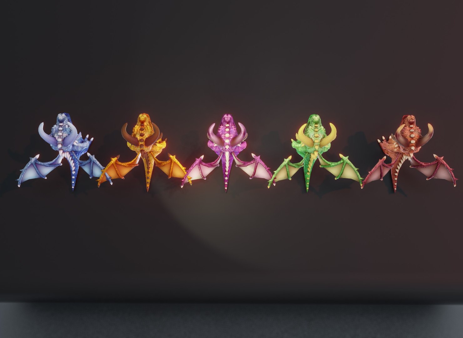 Cartoon Gem Dragons Animated Low-poly 3D Model 3D Model - TurboSquid ...