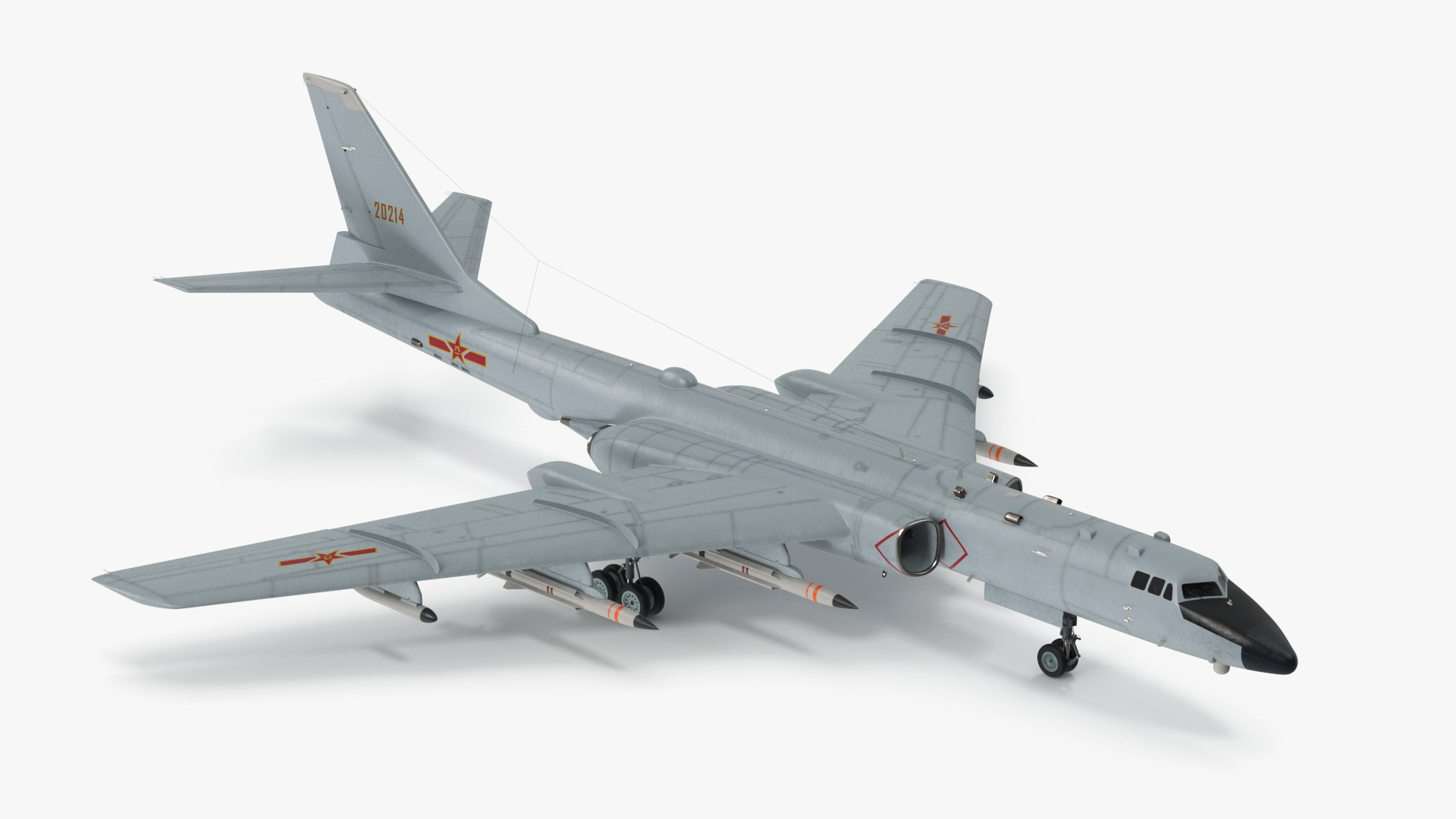 3D Xian H-6 China Strategic Bomber With Weapon Maritime Strike ...