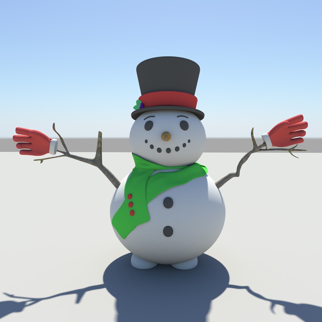 Cute Snowman 3D - TurboSquid 1610590