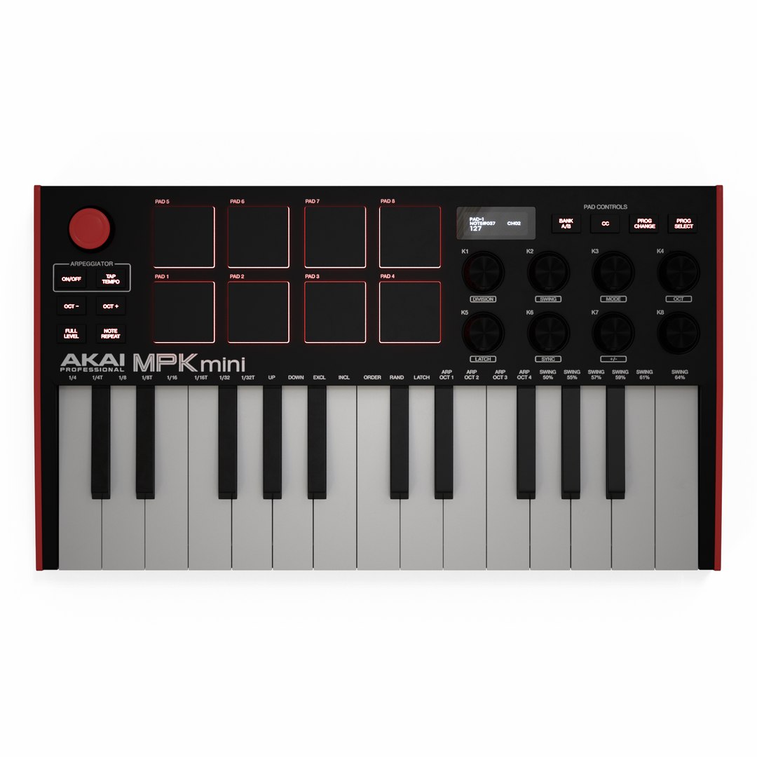 Akai MPK Mini - C4D Octane Project File 3D Model - TurboSquid 2232445