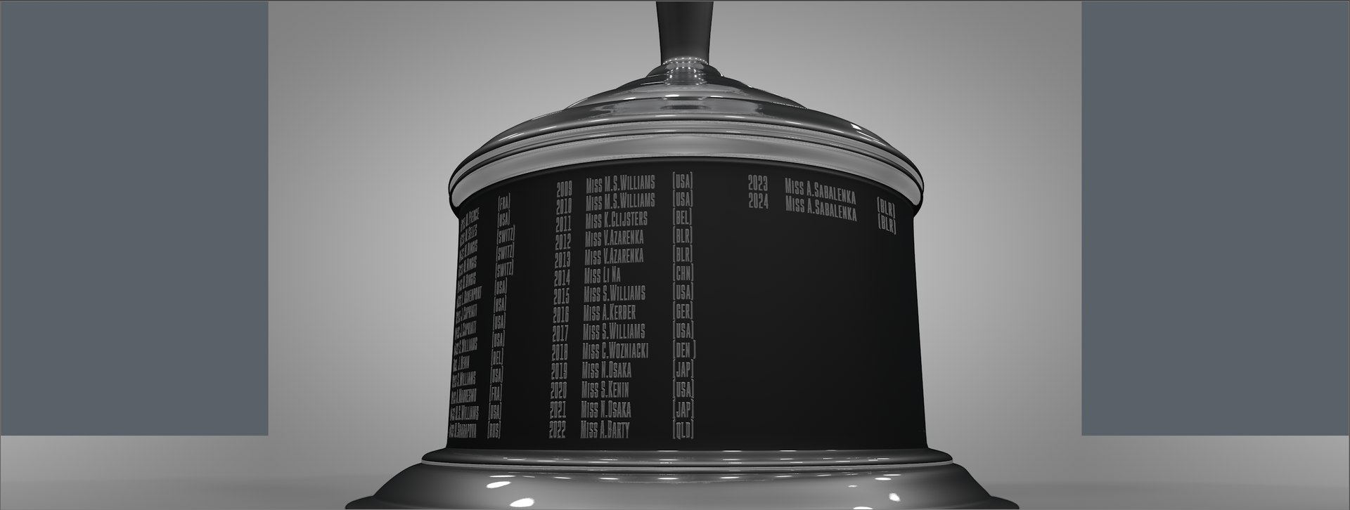 3D Australian Open 2024 Women Singles Trophy Low Poly L2107 Model ...