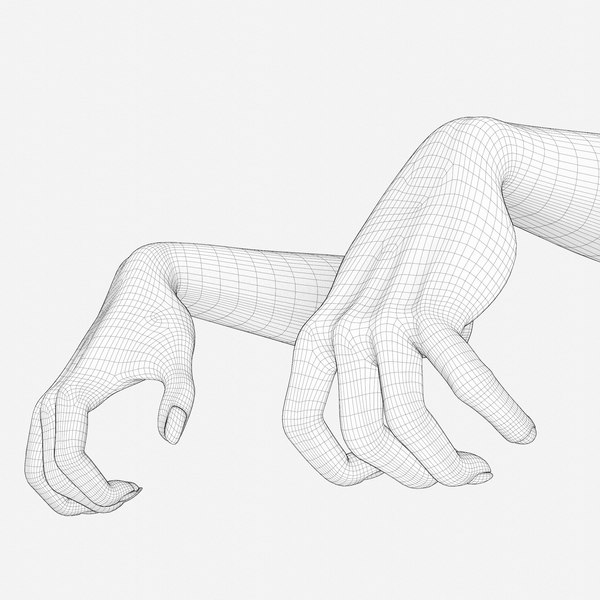 rigged female hands 3d model