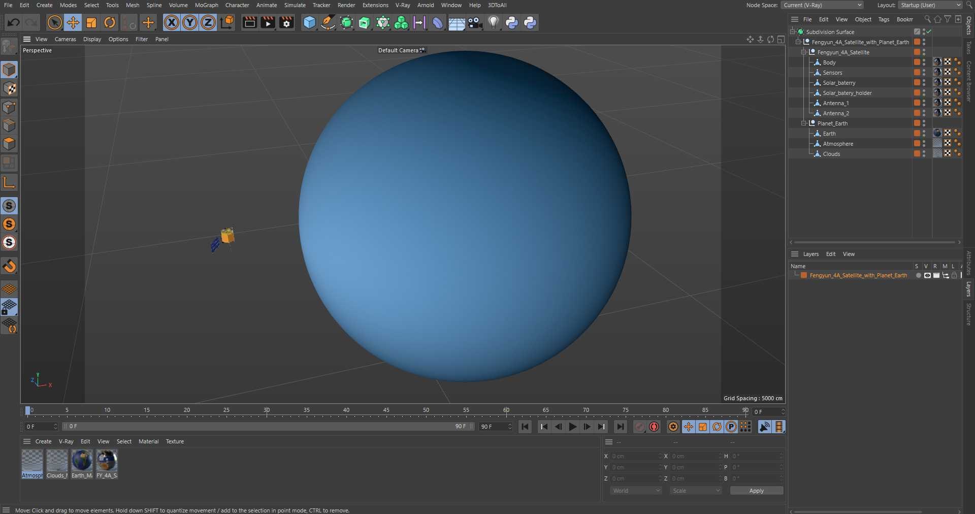 3D Fengyun 4A Satellite With Planet Earth Model - TurboSquid 2376658