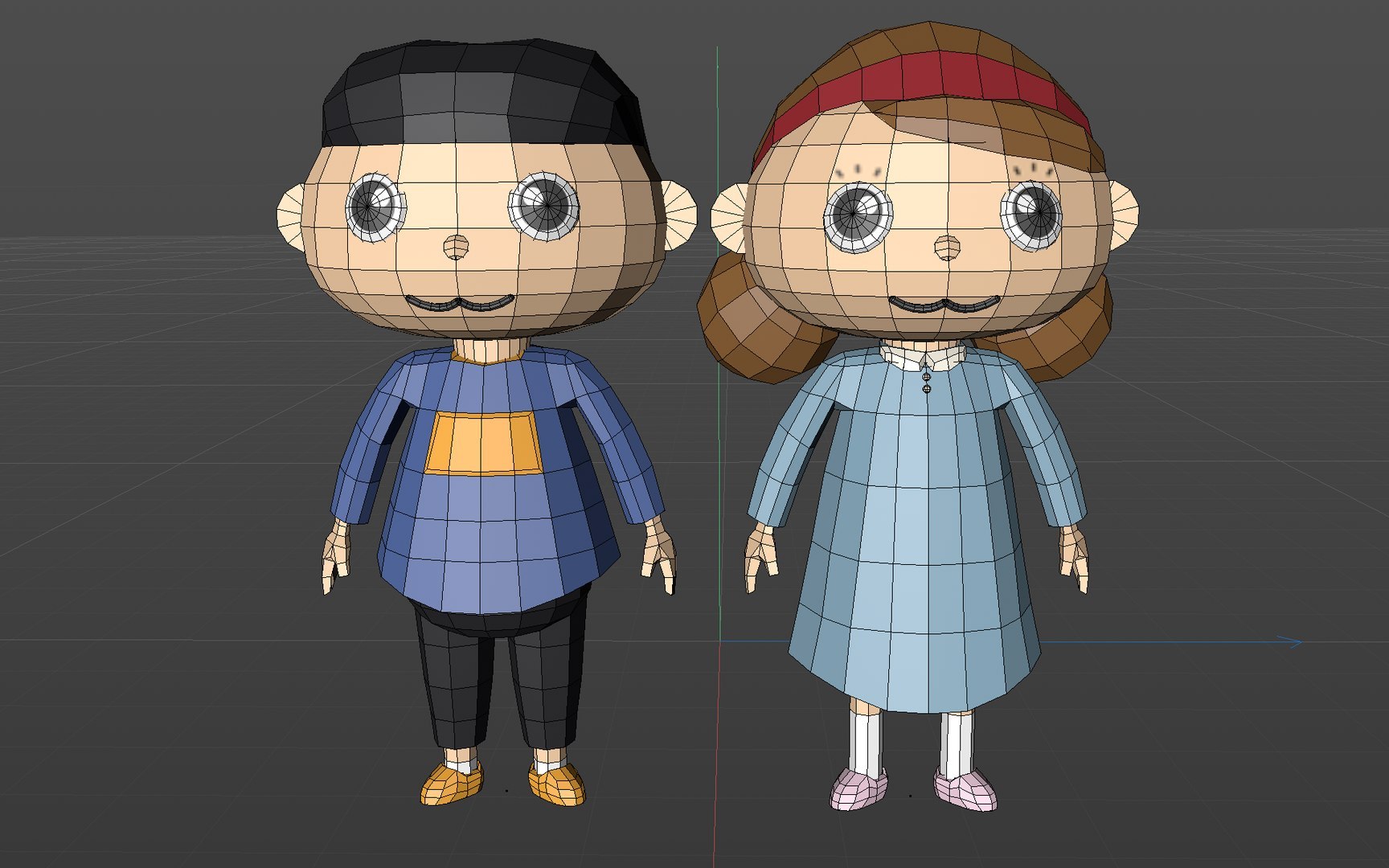 Cartoon characters 3D model - TurboSquid 1670557