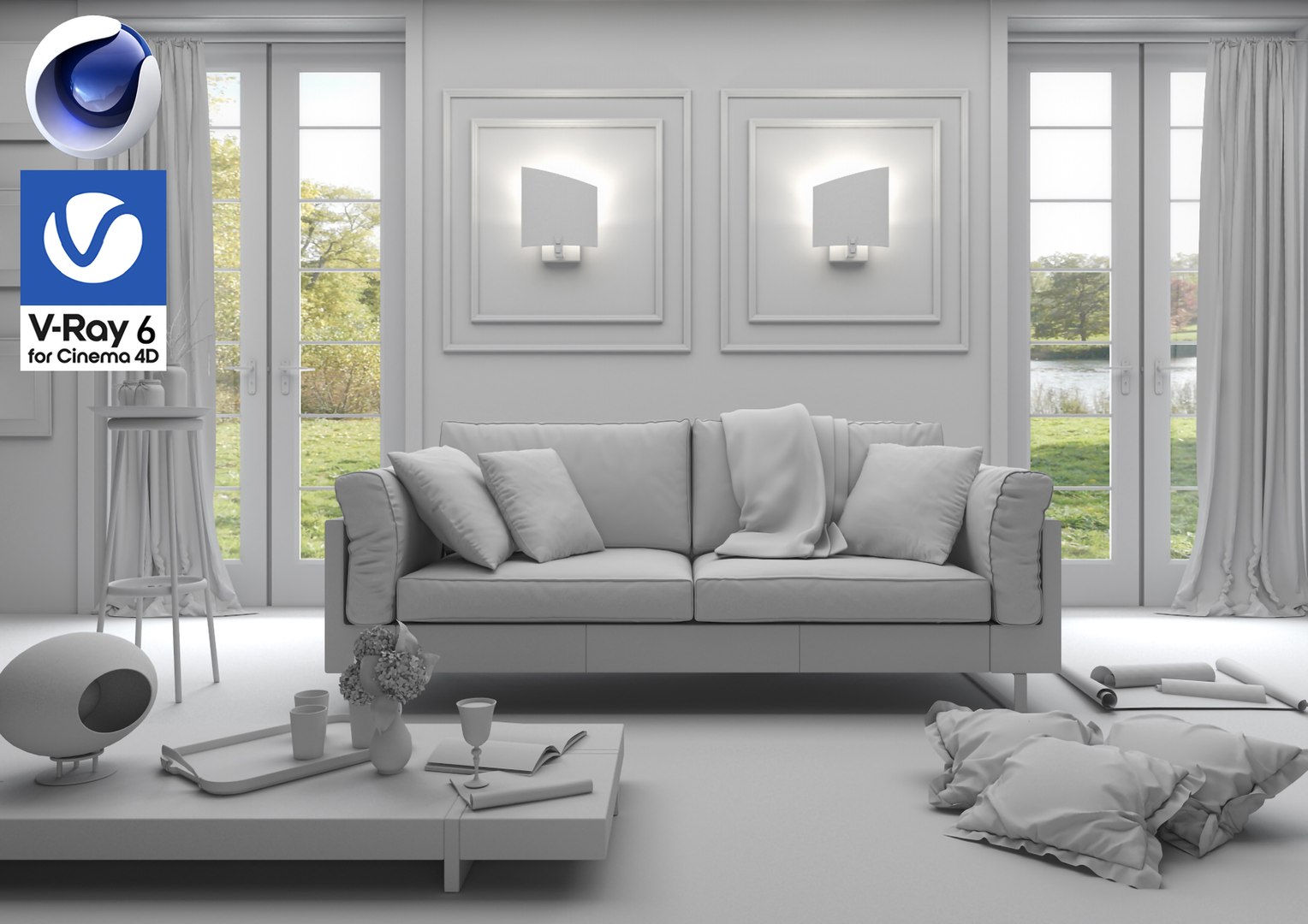 Living Room 10 C4D - Vray6 3D - TurboSquid 2333664