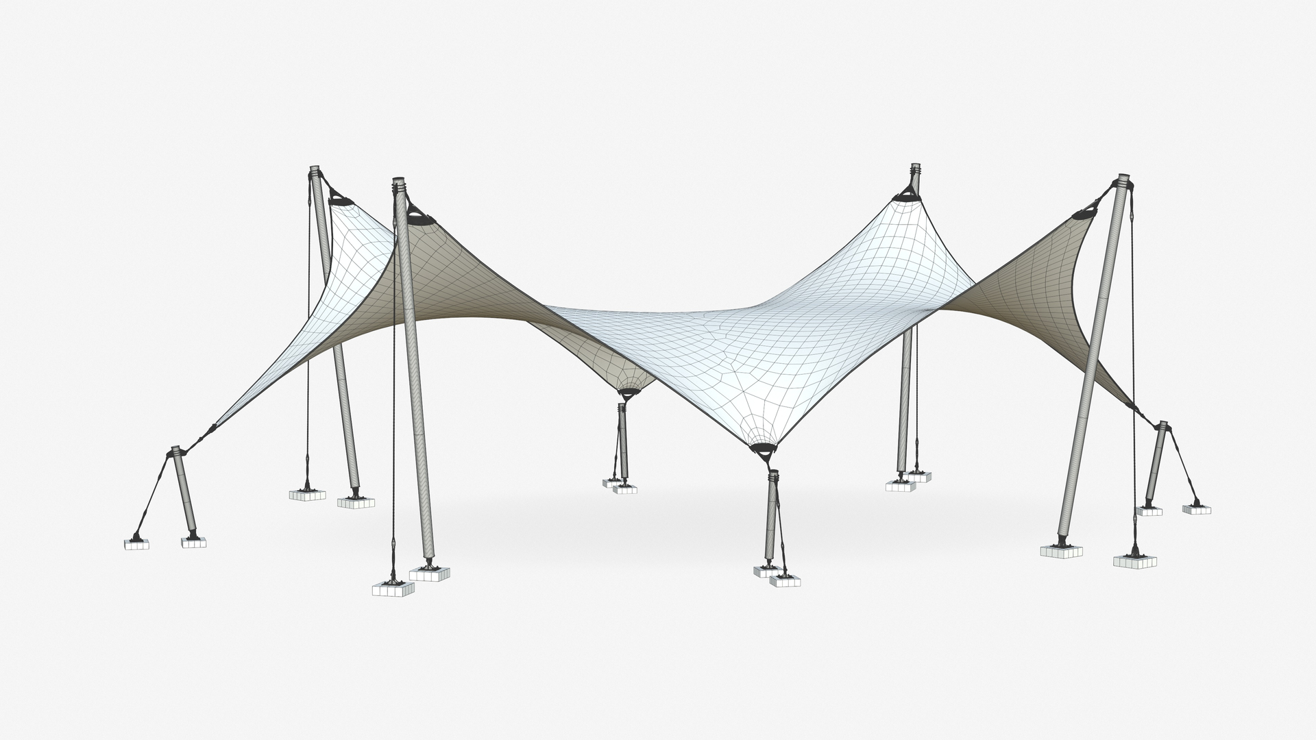 modelo 3d Arquitectura de Estructuras Tensadas - TurboSquid 1902496