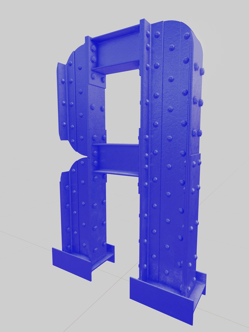 Steel Construction Font - Letter R 3D Model - TurboSquid 1894726