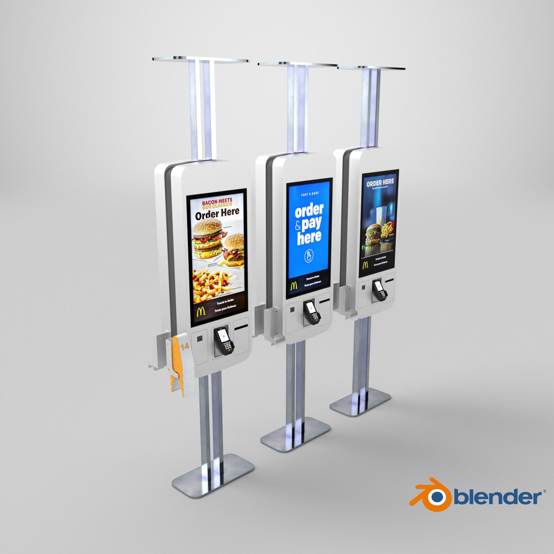 Fast Food Kiosk Self Service McDonalds Vending Machine 3D Model ...