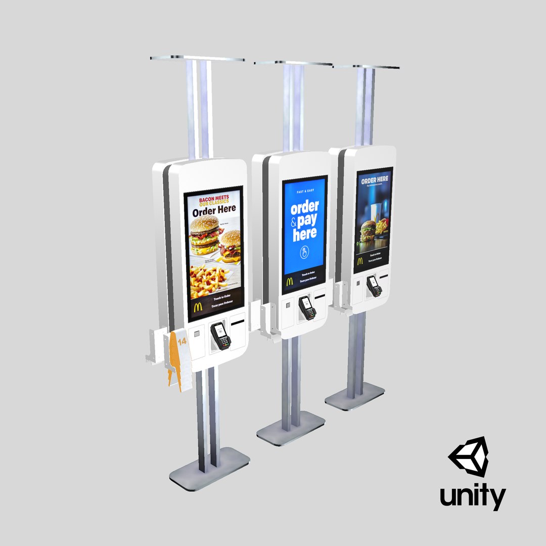 Fast Food Kiosk Self Service McDonalds Vending Machine 3D Model ...