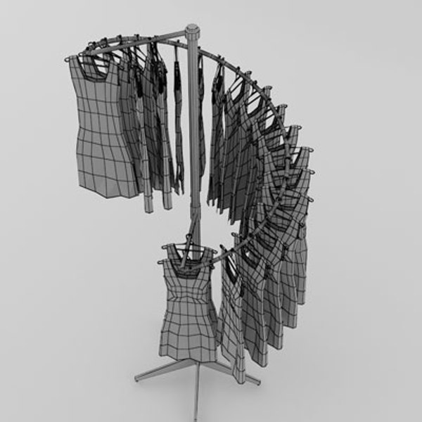 retail clothing rack summer 3d model