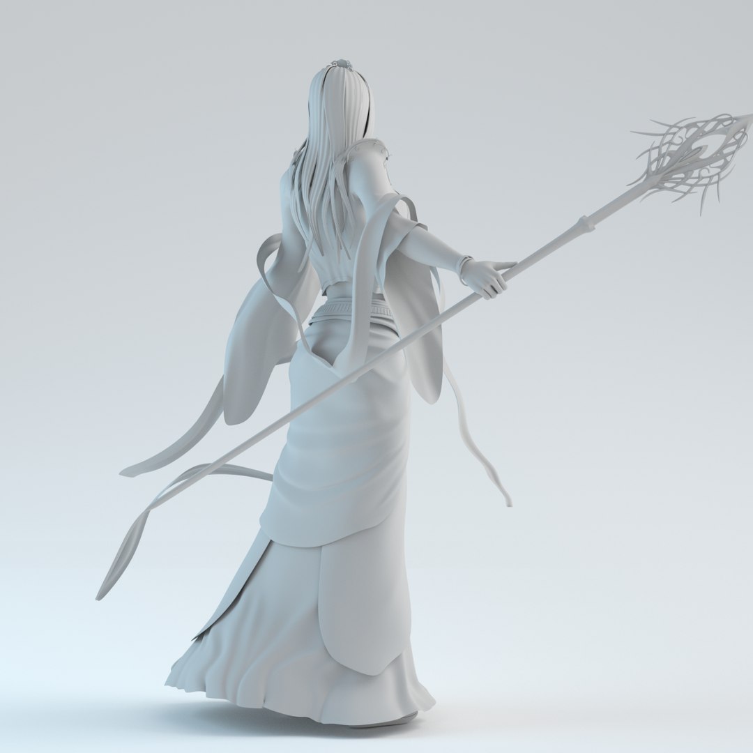 3d model oriental magic woman