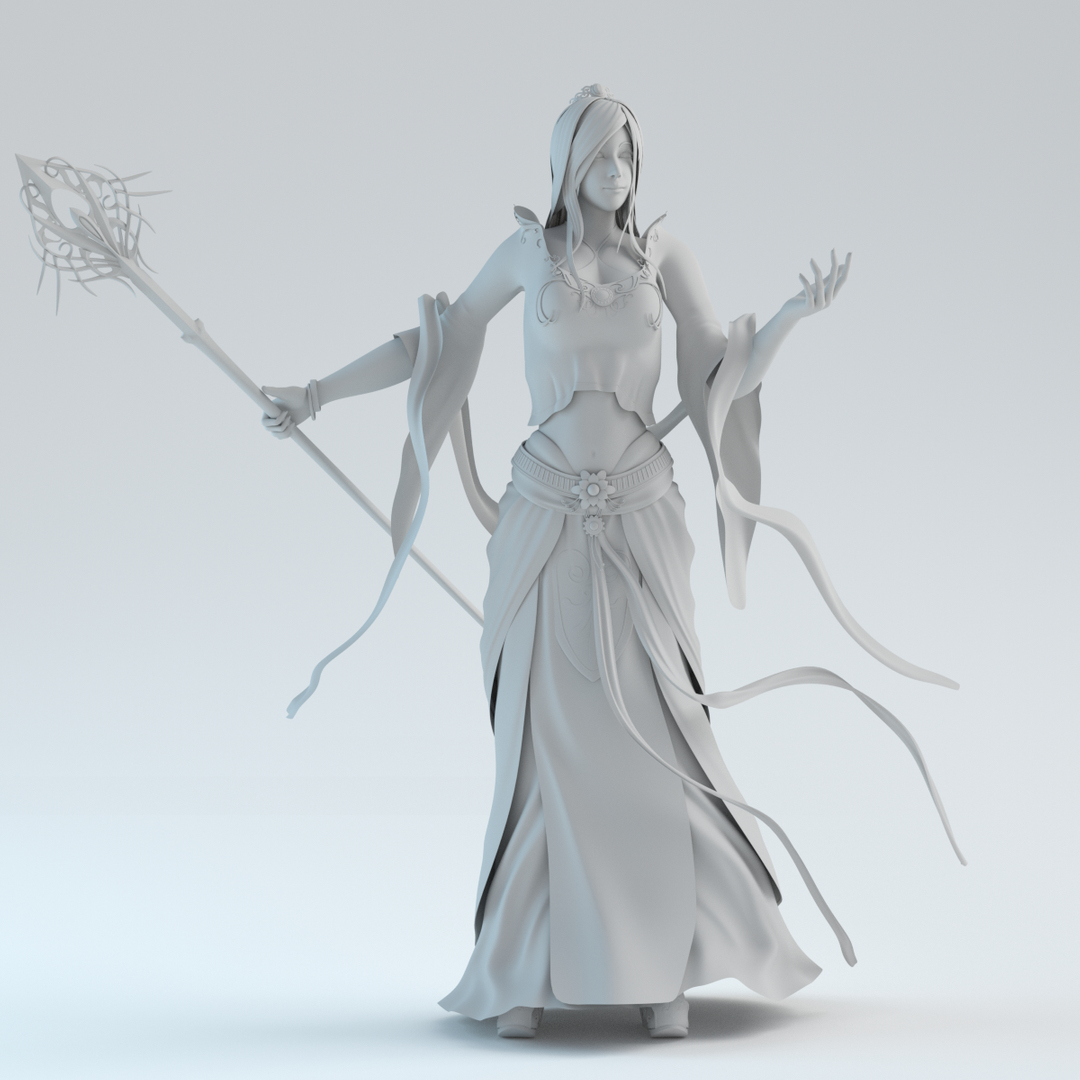 3d model oriental magic woman