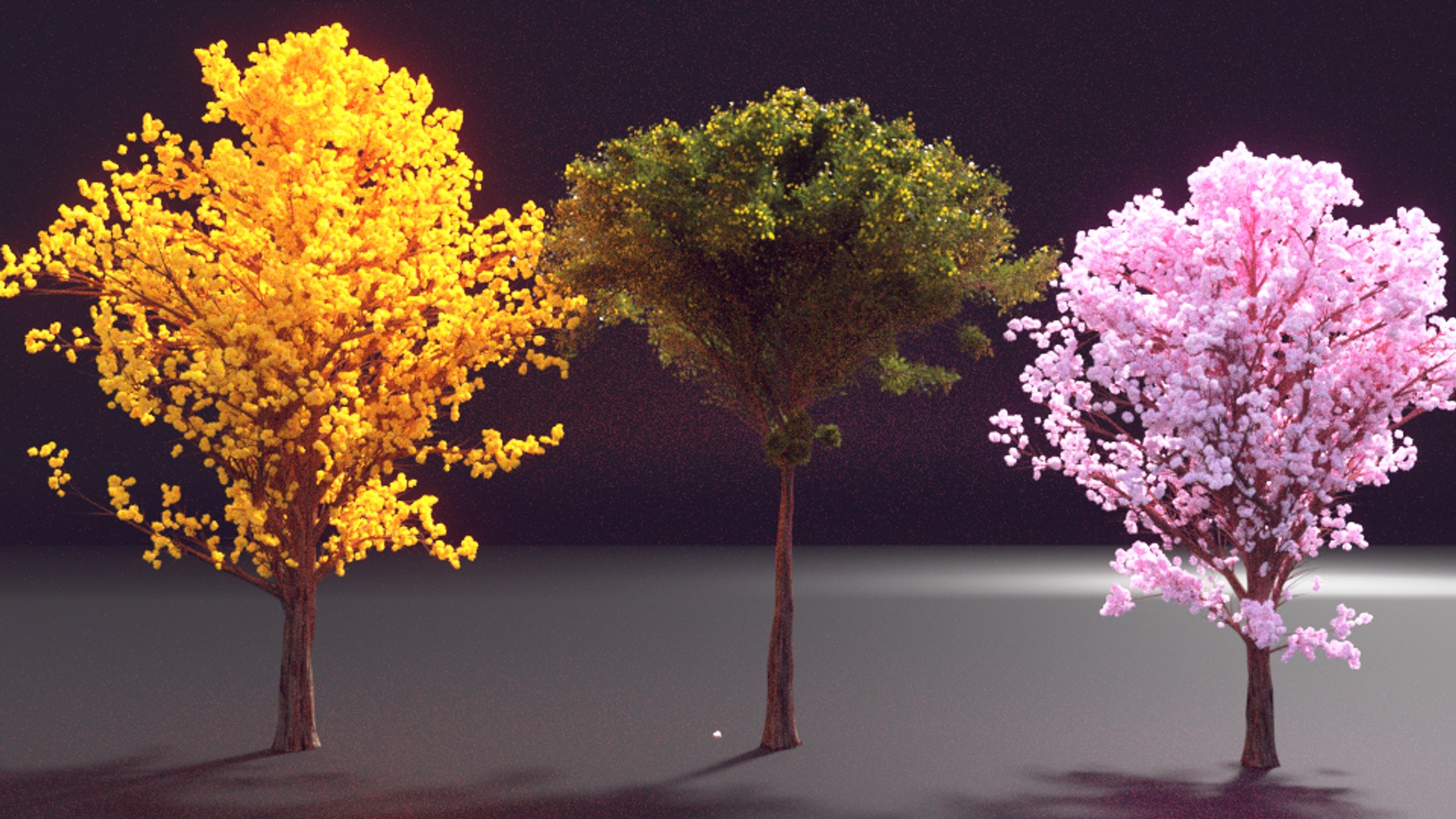 3d model of colorful tree