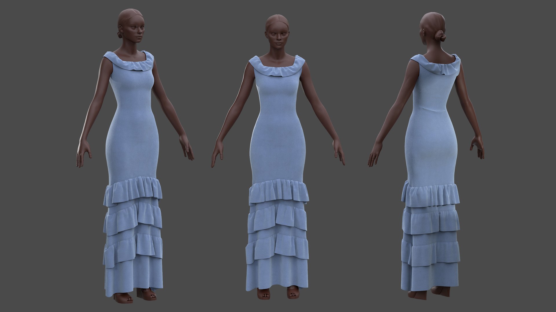 3D 5 Stylish Dress - TurboSquid 2078227