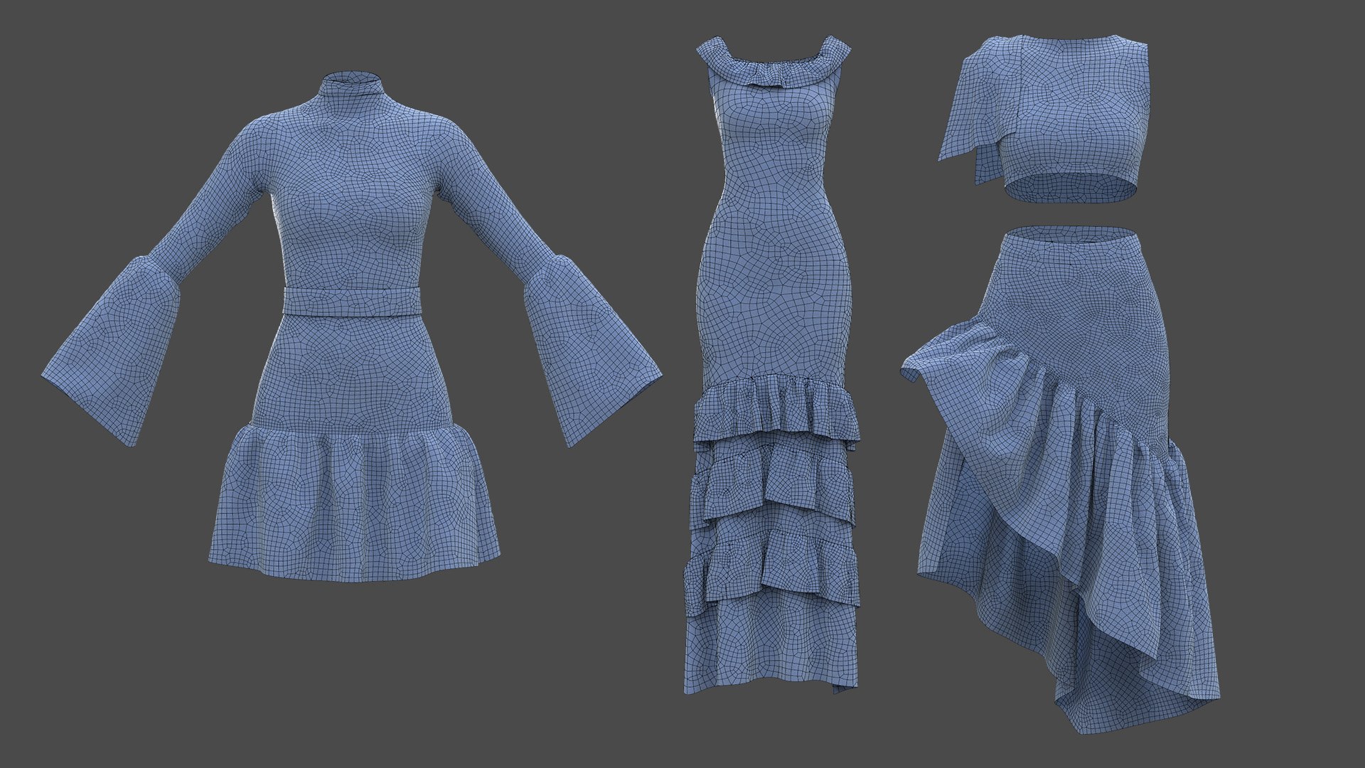 3D 5 Stylish Dress - TurboSquid 2078227