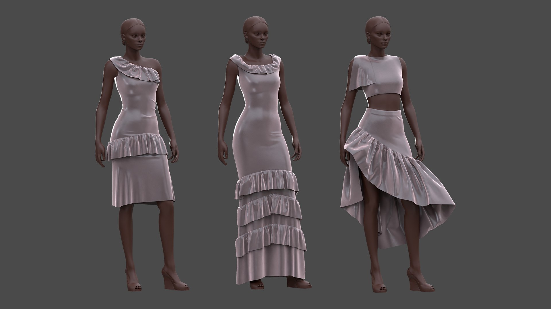 3D 5 Stylish Dress - TurboSquid 2078227