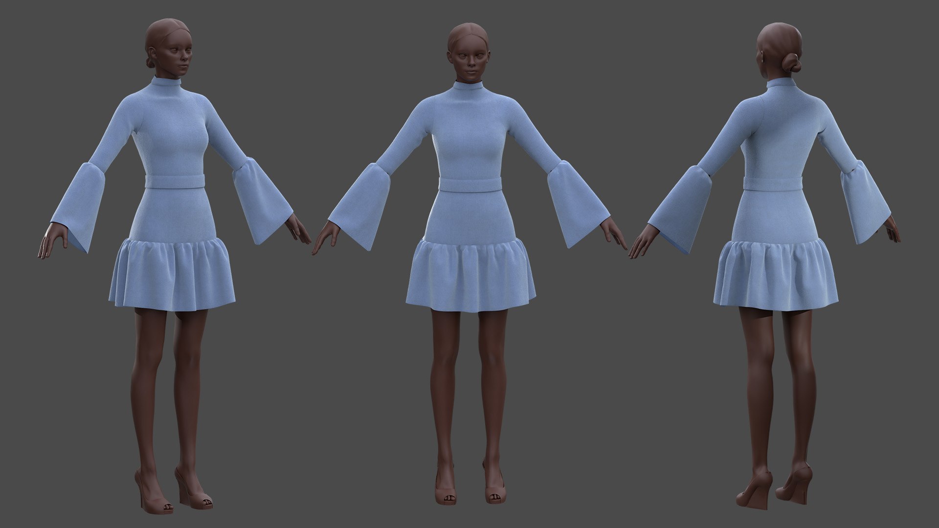 3D 5 Stylish Dress - TurboSquid 2078227