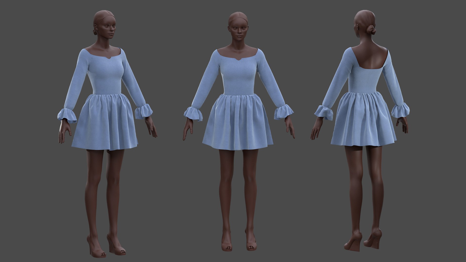 3D 5 Stylish Dress - TurboSquid 2078227
